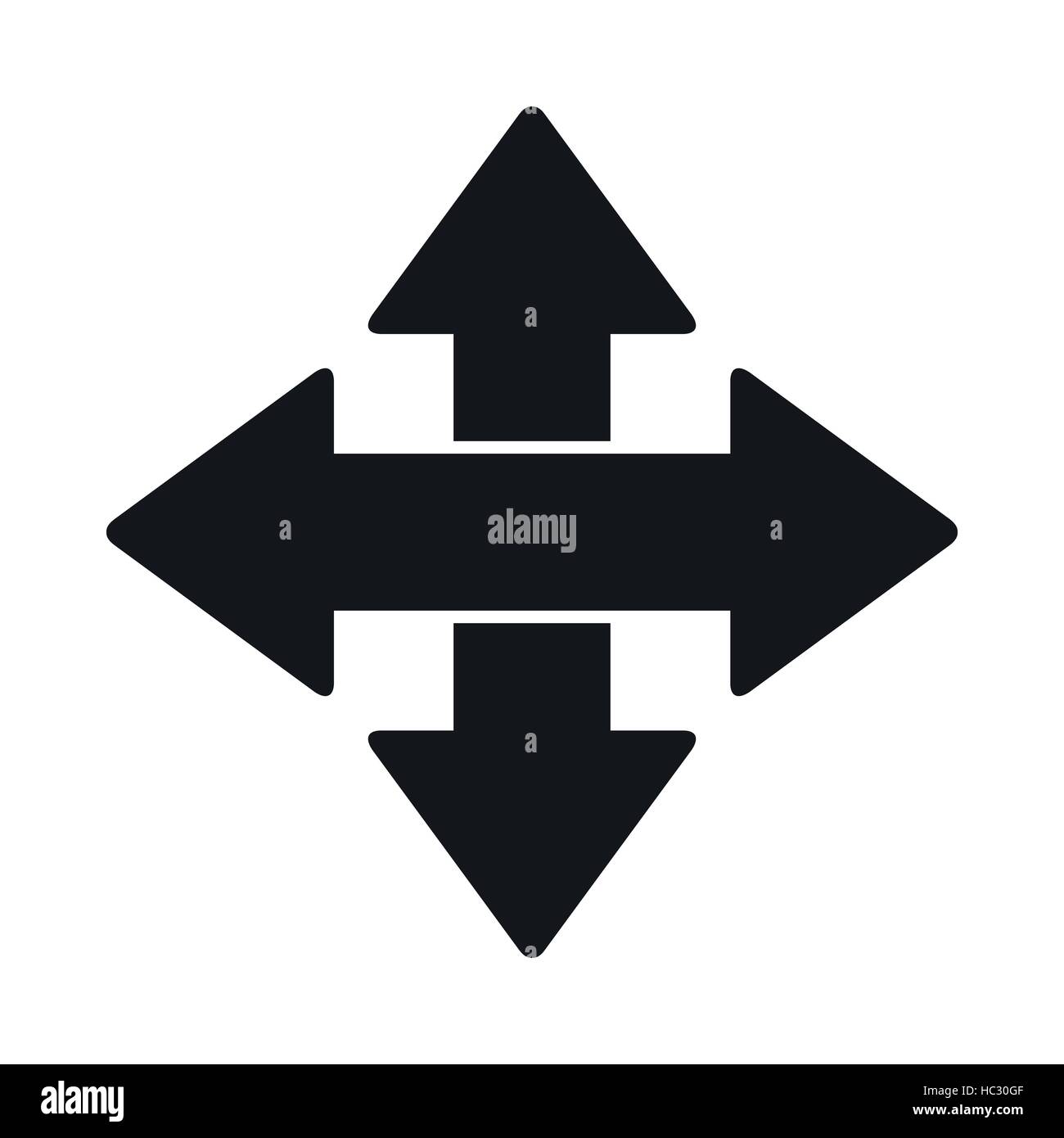 Cross arrows black simple icon Stock Vector Image & Art - Alamy