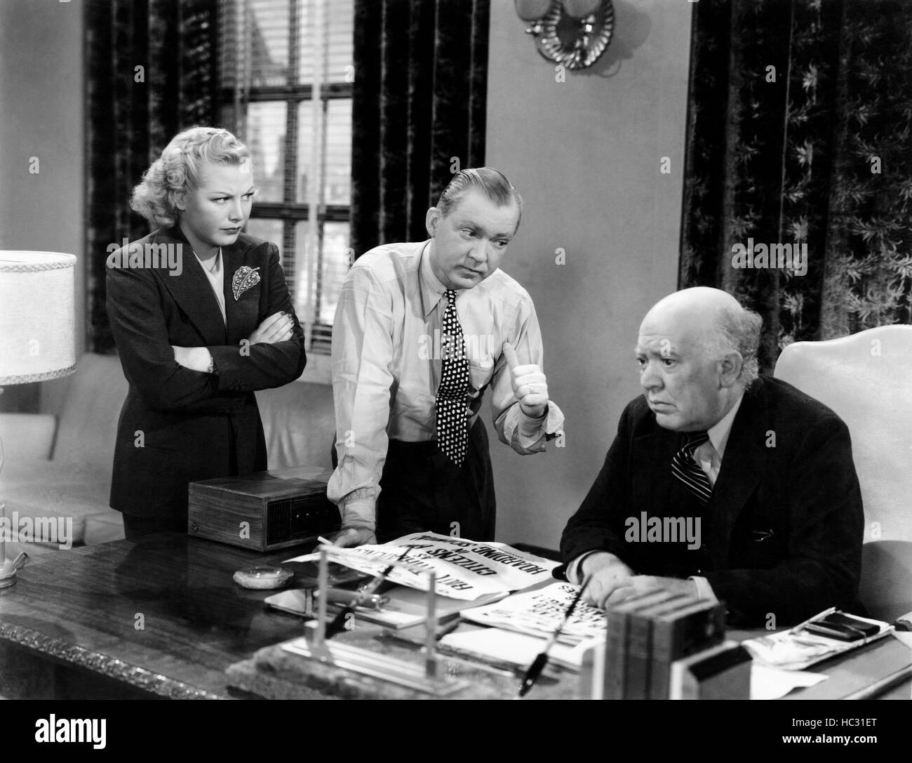 POWER OF THE PRESS, from left, Gloria Dickson, Lee Tracy, Guy Kibbee ...