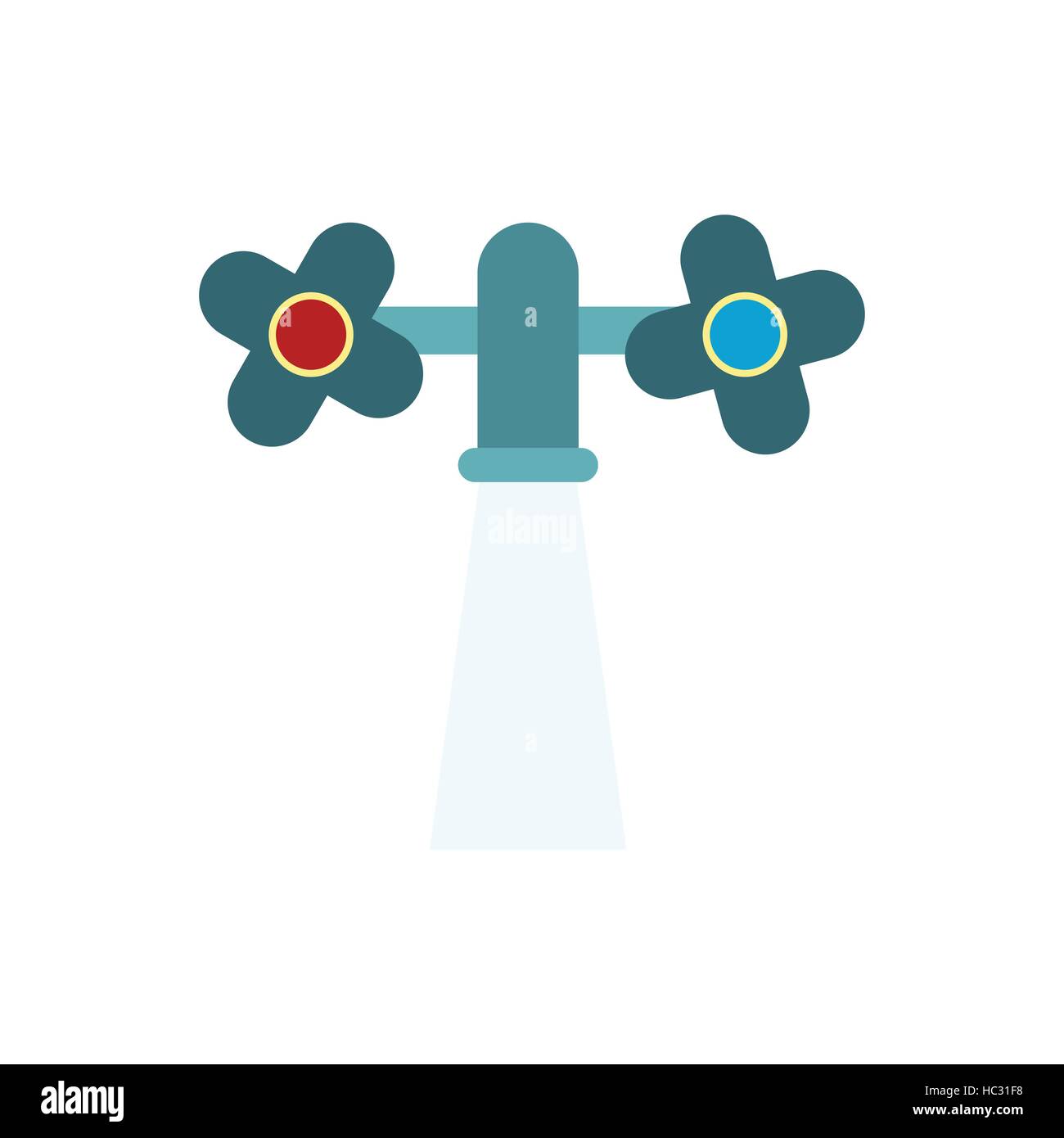 Water tap with knobs with running water Stock Vector Image & Art - Alamy