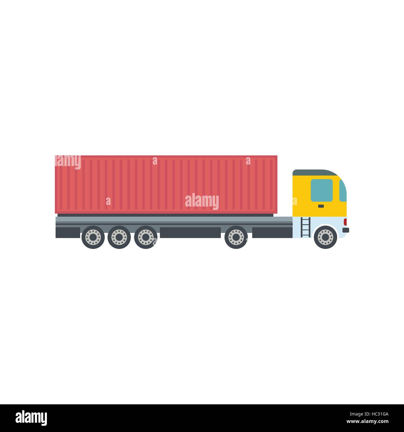Container at the dock with truck flat Stock Vector Image & Art - Alamy
