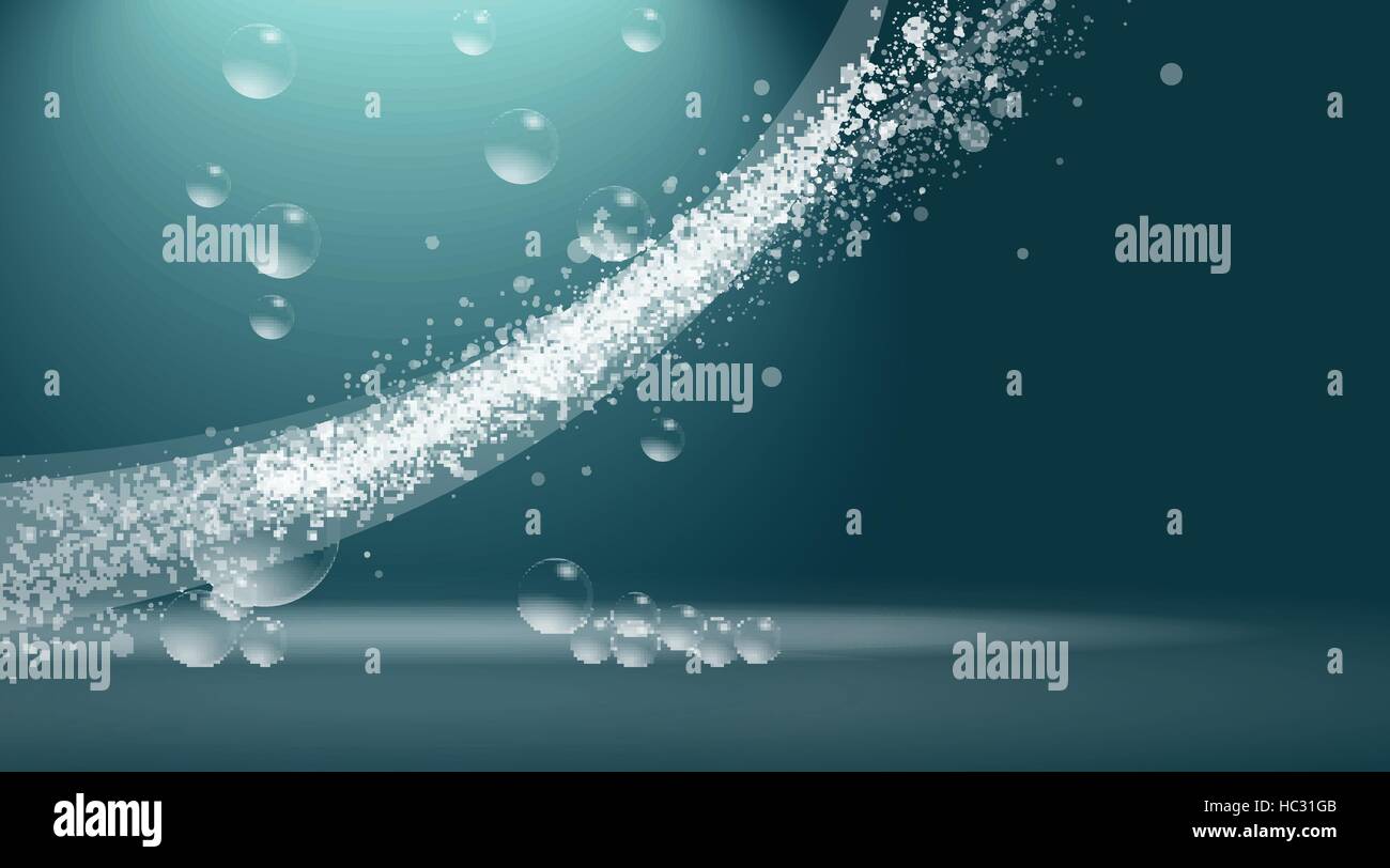 Digital vector abstract empty aqua background with water bubbles and ...