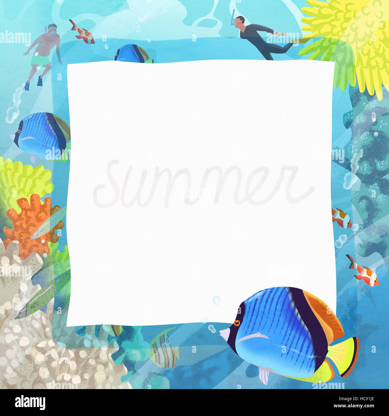 Frame with summer sea Stock Photo - Alamy