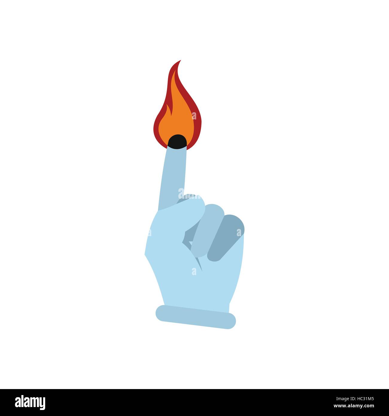Burning Finger flat Stock Vector Image & Art - Alamy