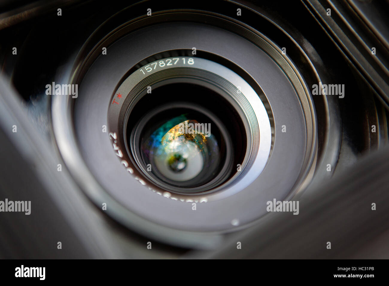 Photo lens with reflections close up shot Stock Photo - Alamy