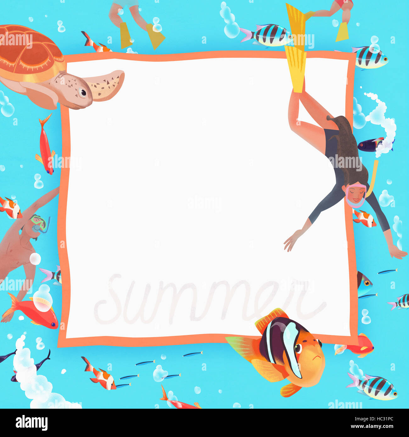 Frame with background of summer sea Stock Photo - Alamy