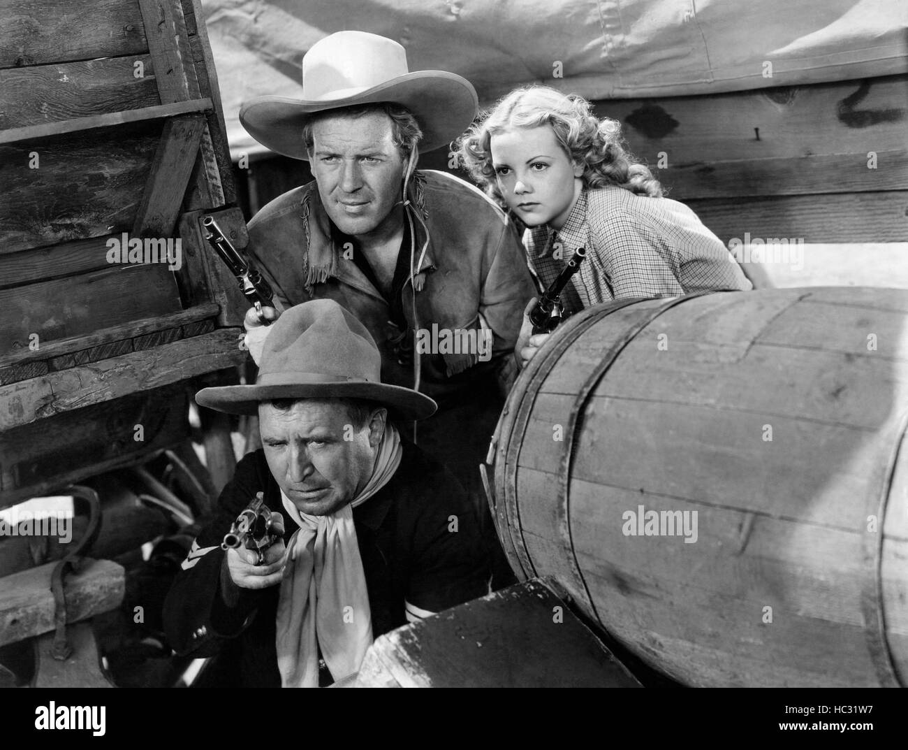 PRAIRIE THUNDER, from left: Frank Orth, Dick Foran, Janet Shaw, 1937 ...