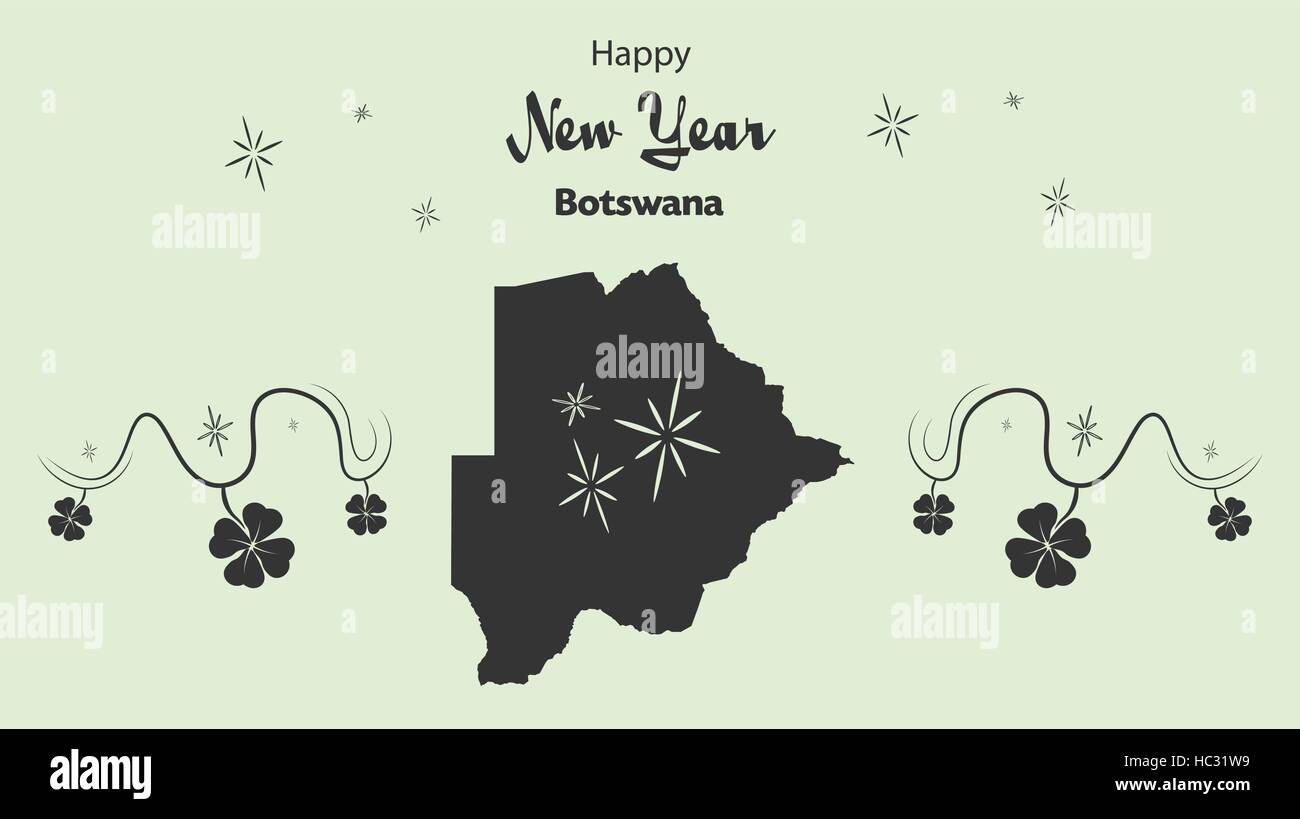 Happy New Year illustration theme with map of Botswana Stock Vector ...