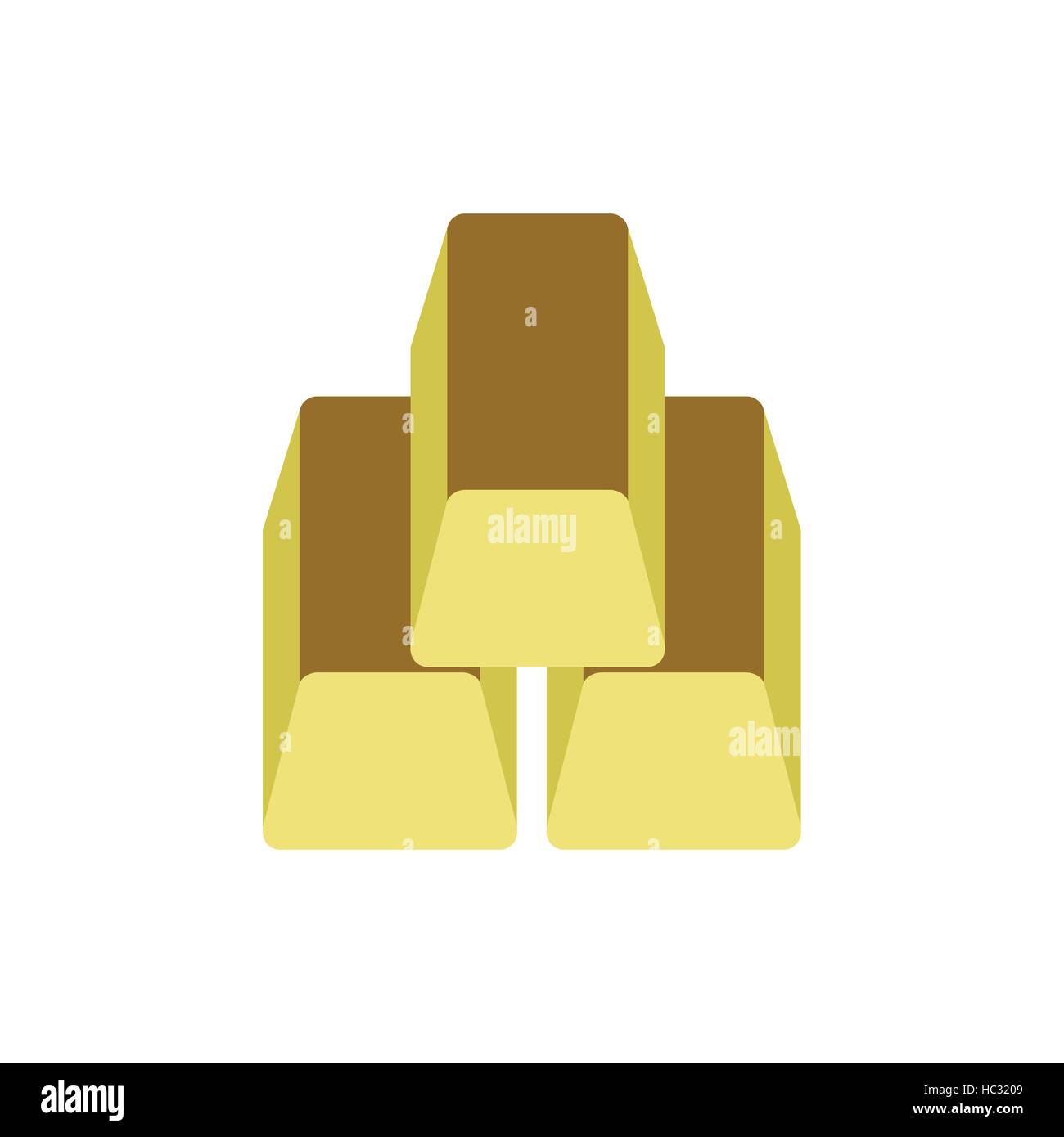 Gold bars icon flat Stock Vector Images - Alamy