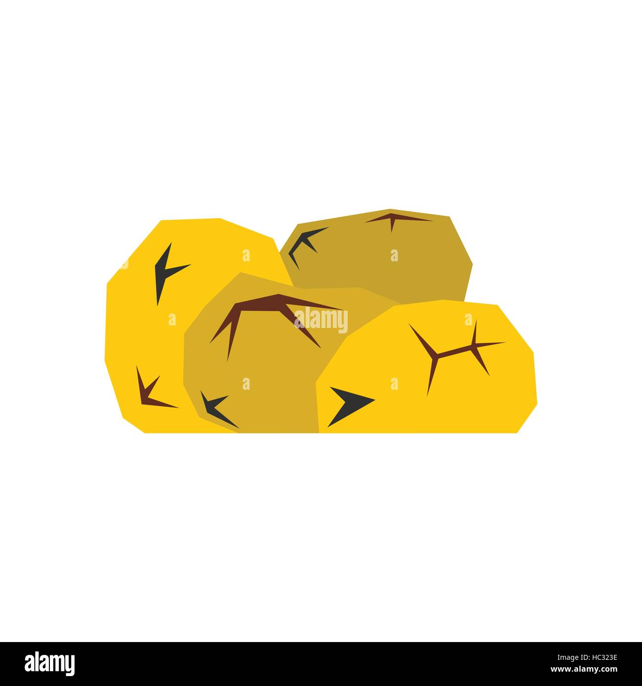 Golden ore stone nugget Stock Vector Images - Alamy