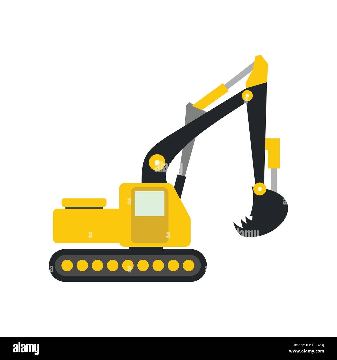 Excavator bucket mechanical shovel Stock Vector Images - Alamy