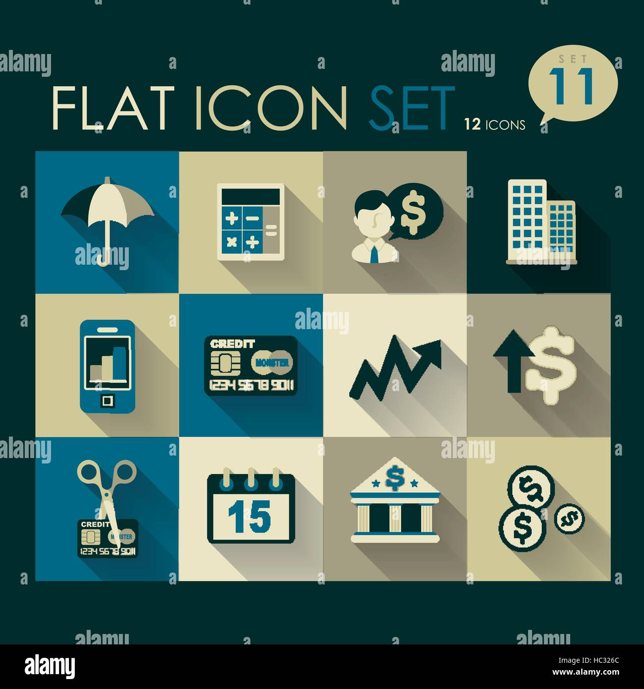 investing & finance icon set vector flat design Stock Vector Image ...