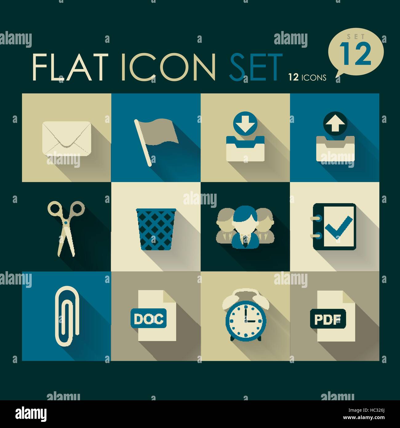 office icon set vector flat style design Stock Vector Image & Art - Alamy