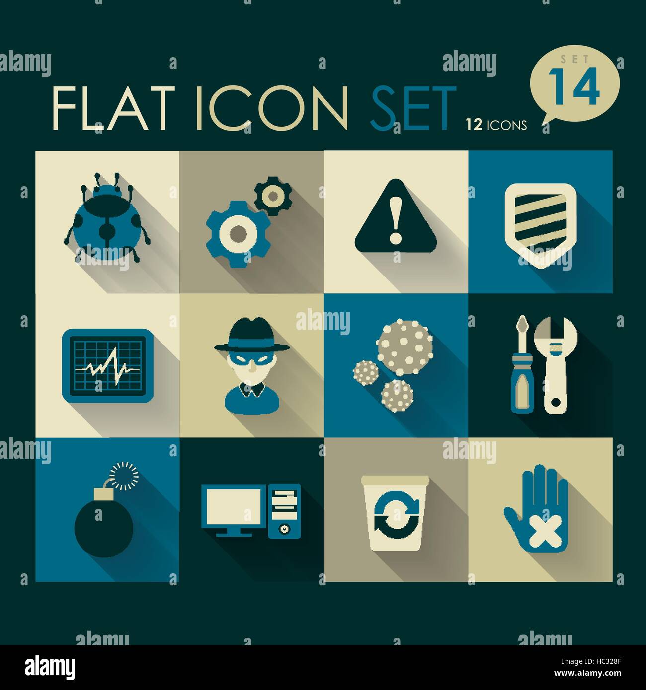 computer security icon set vector flat design Stock Vector Image & Art ...