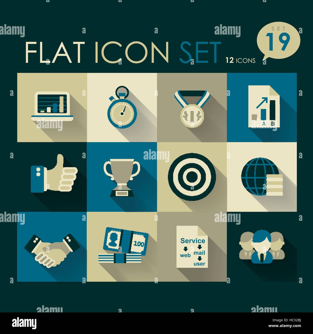 business & success icon set vector flat design Stock Vector Image & Art ...