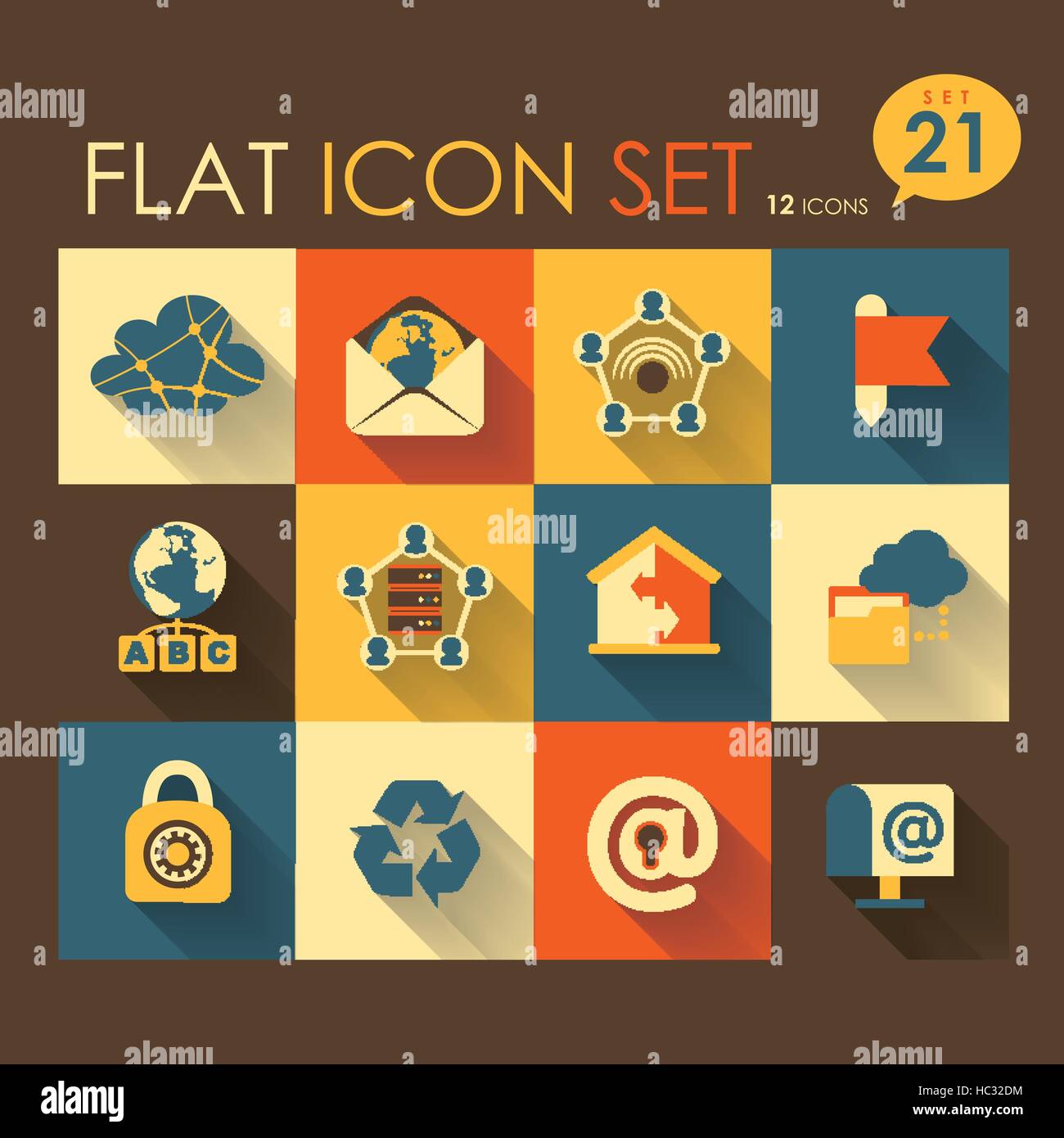 internet & web icon set vector flat design Stock Vector Image & Art - Alamy