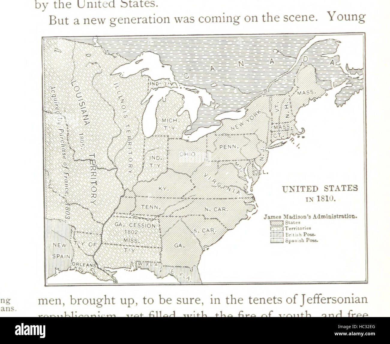 1810 map america hi-res stock photography and images - Alamy