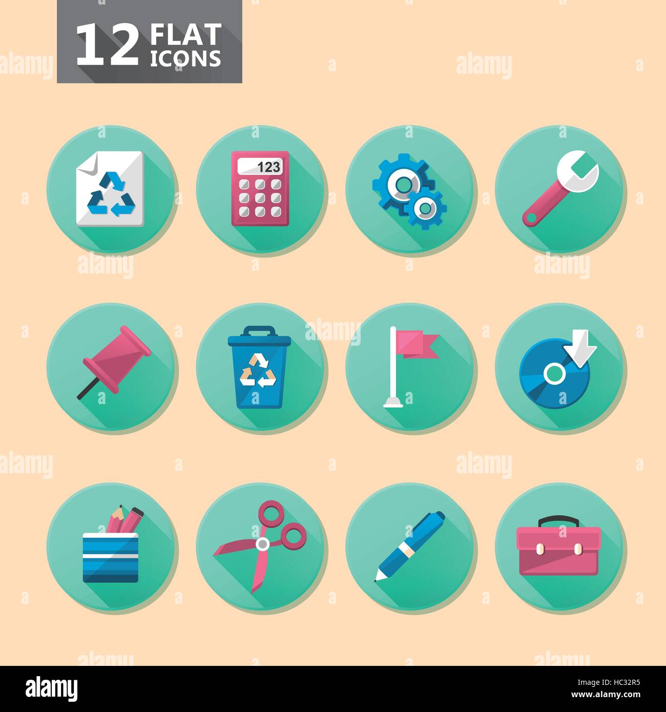 vector modern flat design computer icon set Stock Vector Image & Art ...