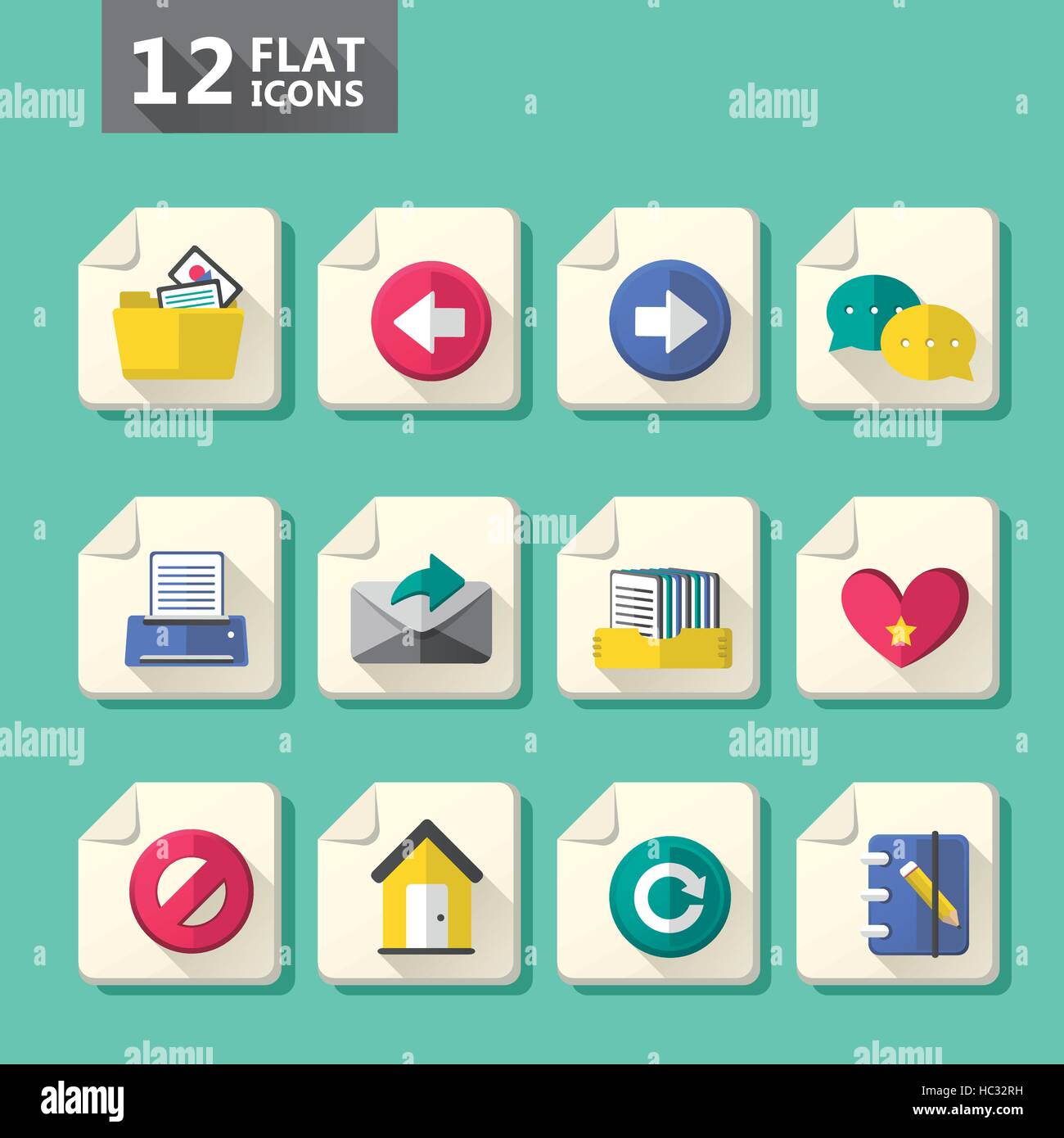 vector modern flat design computer icon set Stock Vector Image & Art ...