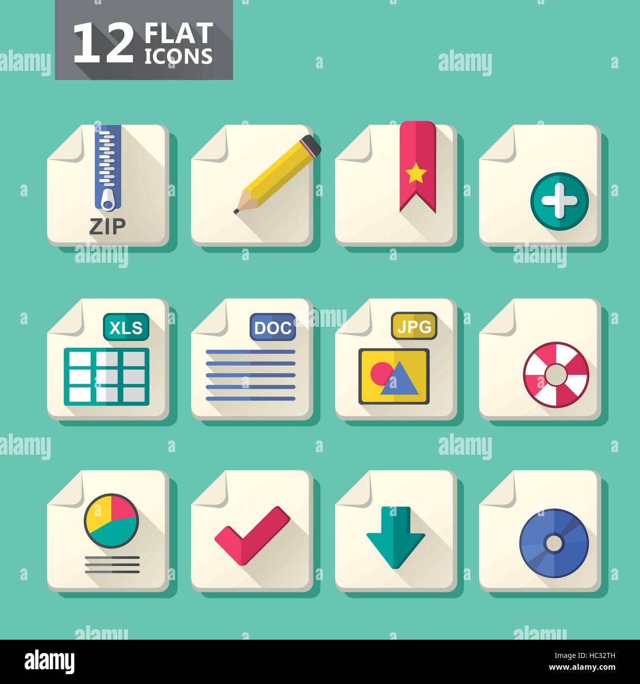 vector modern flat design computer icon set Stock Vector Image & Art ...