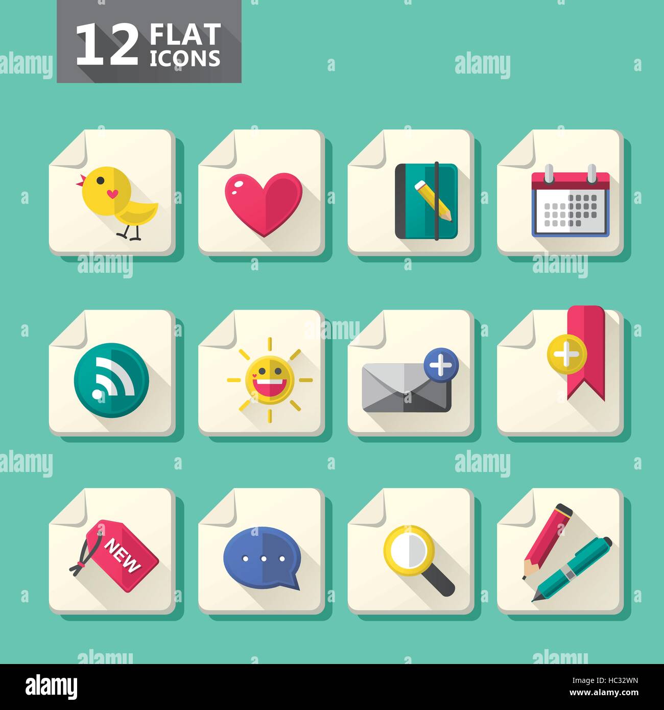 vector modern flat design computer icon set Stock Vector Image & Art ...