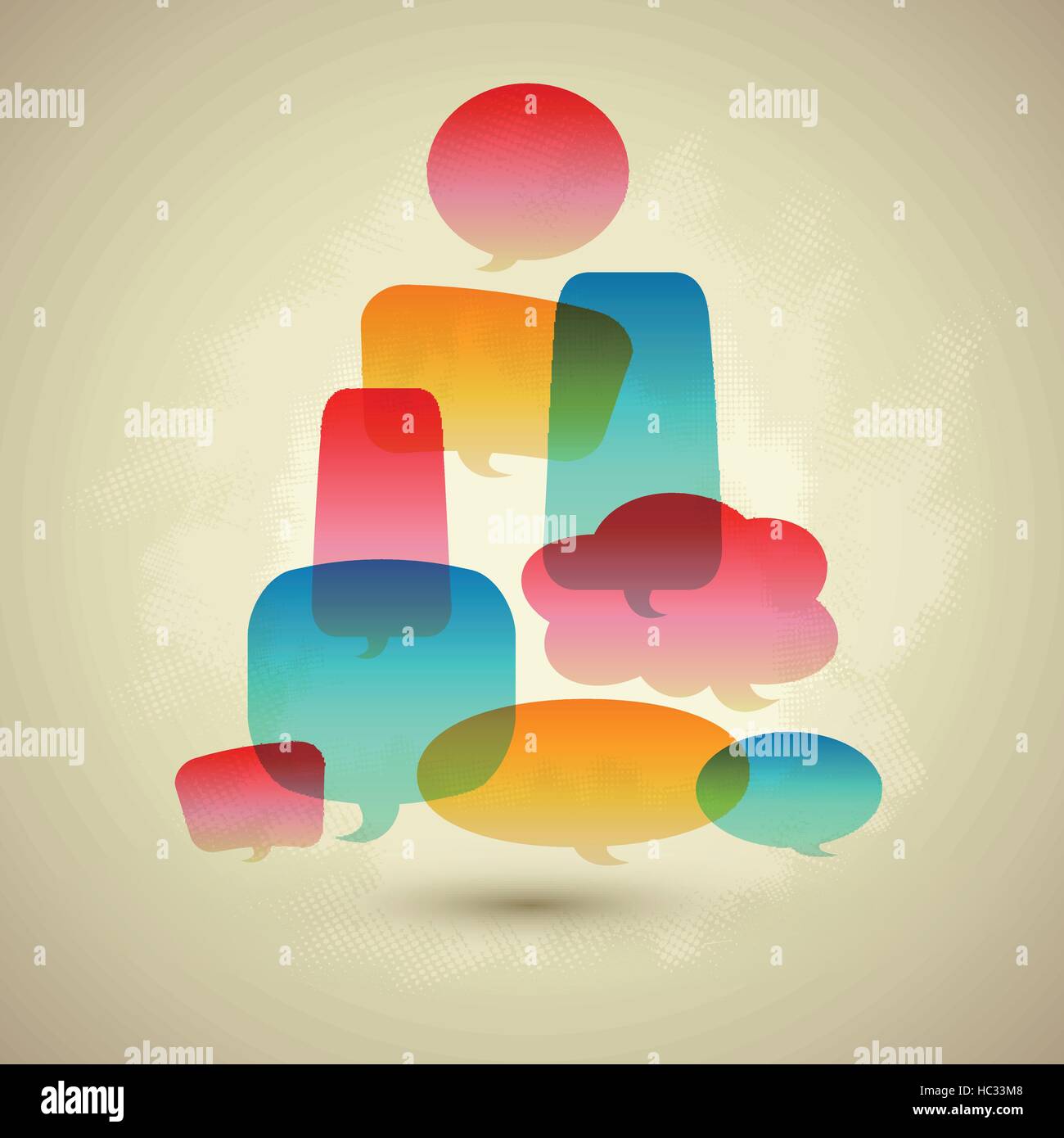 colorful translucent overlay abstract speech bubble design elements ...