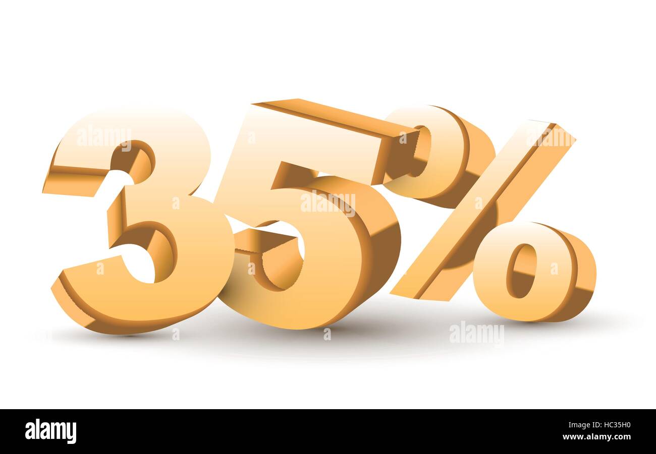 thirty-five percent symbol isolated white background Stock Vector Image ...