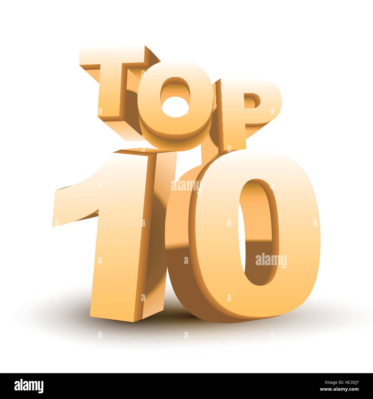 Top ten golden word isolated white background Stock Vector Image & Art ...