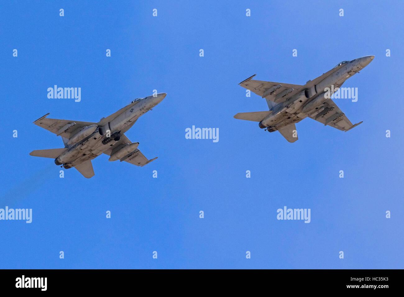 Airplanes Marines F-18 Hornet jet fighters flying at 2016 Miramar Air ...