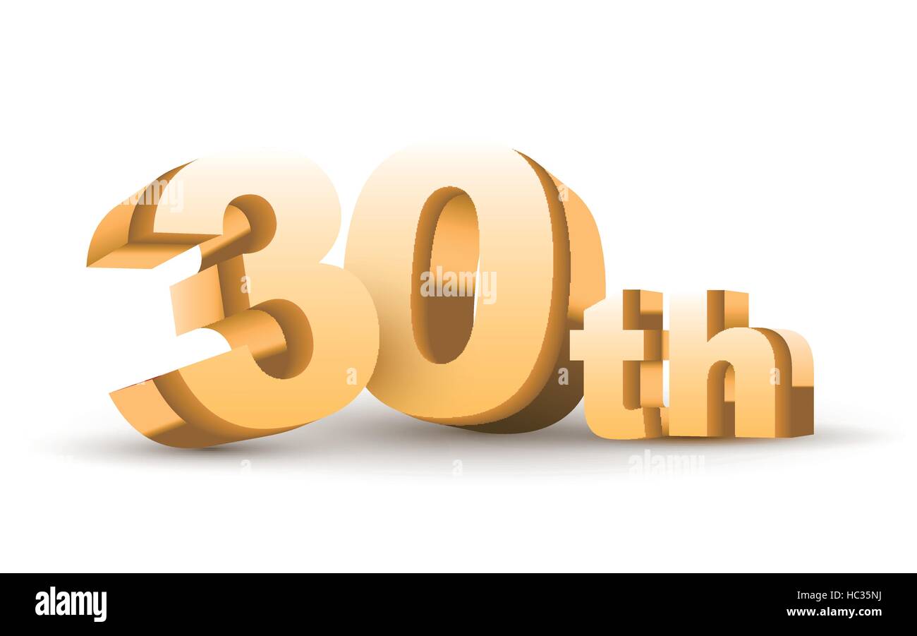 3d anniversary, 30th, isolated on white background Stock Vector Image ...