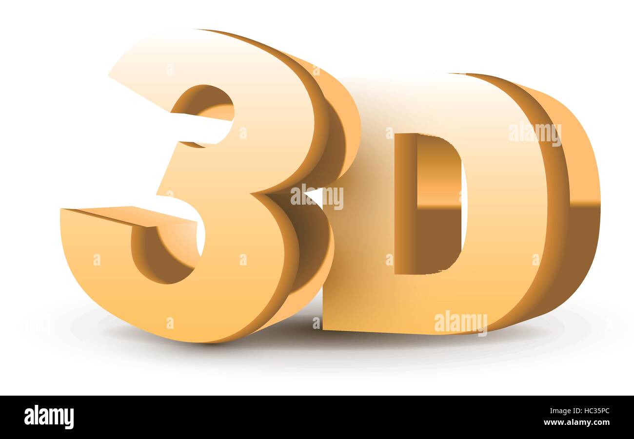 word 3D with a shiny glossy surface isolated white background Stock ...