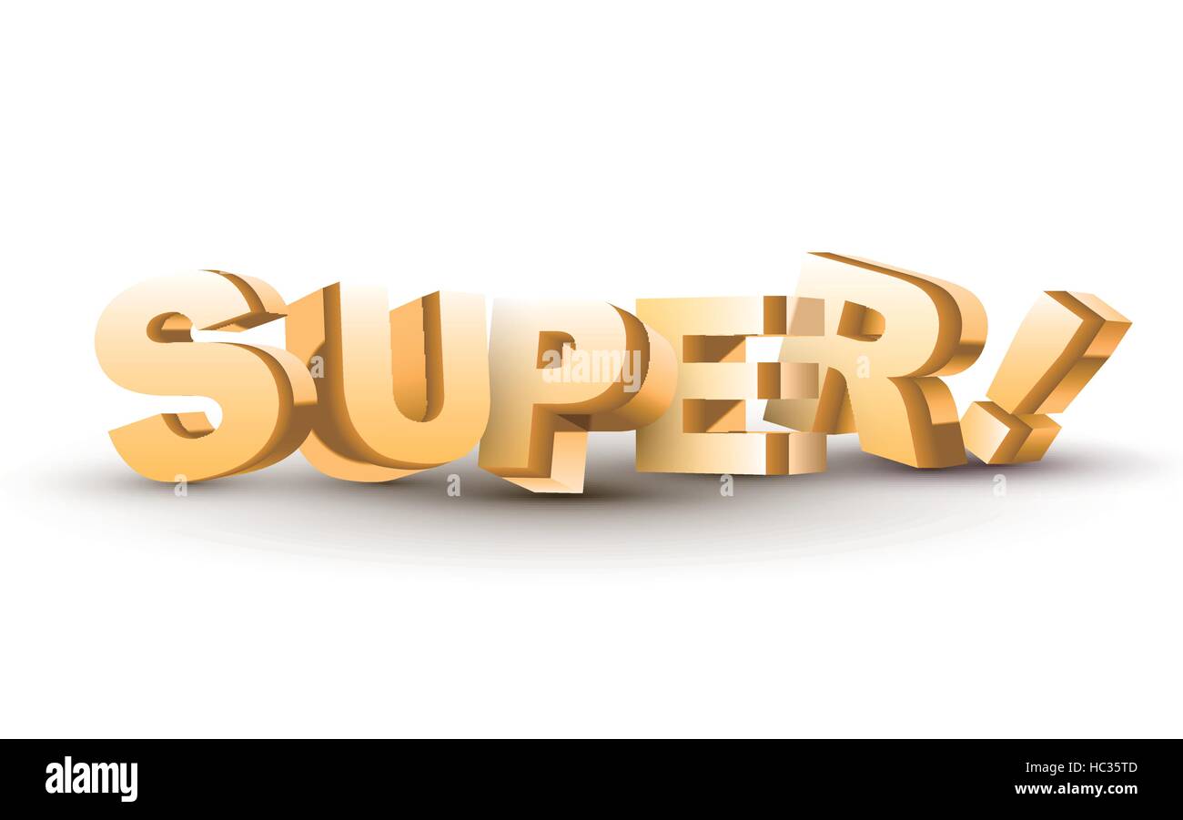 3D super word isolated white background Stock Vector Image & Art - Alamy