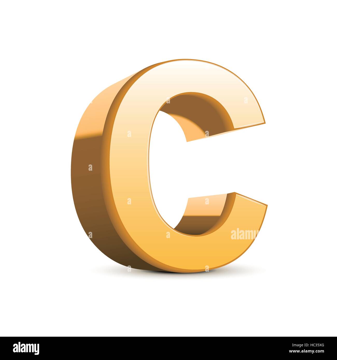 3d golden letter C isolated white background Stock Vector Image & Art ...