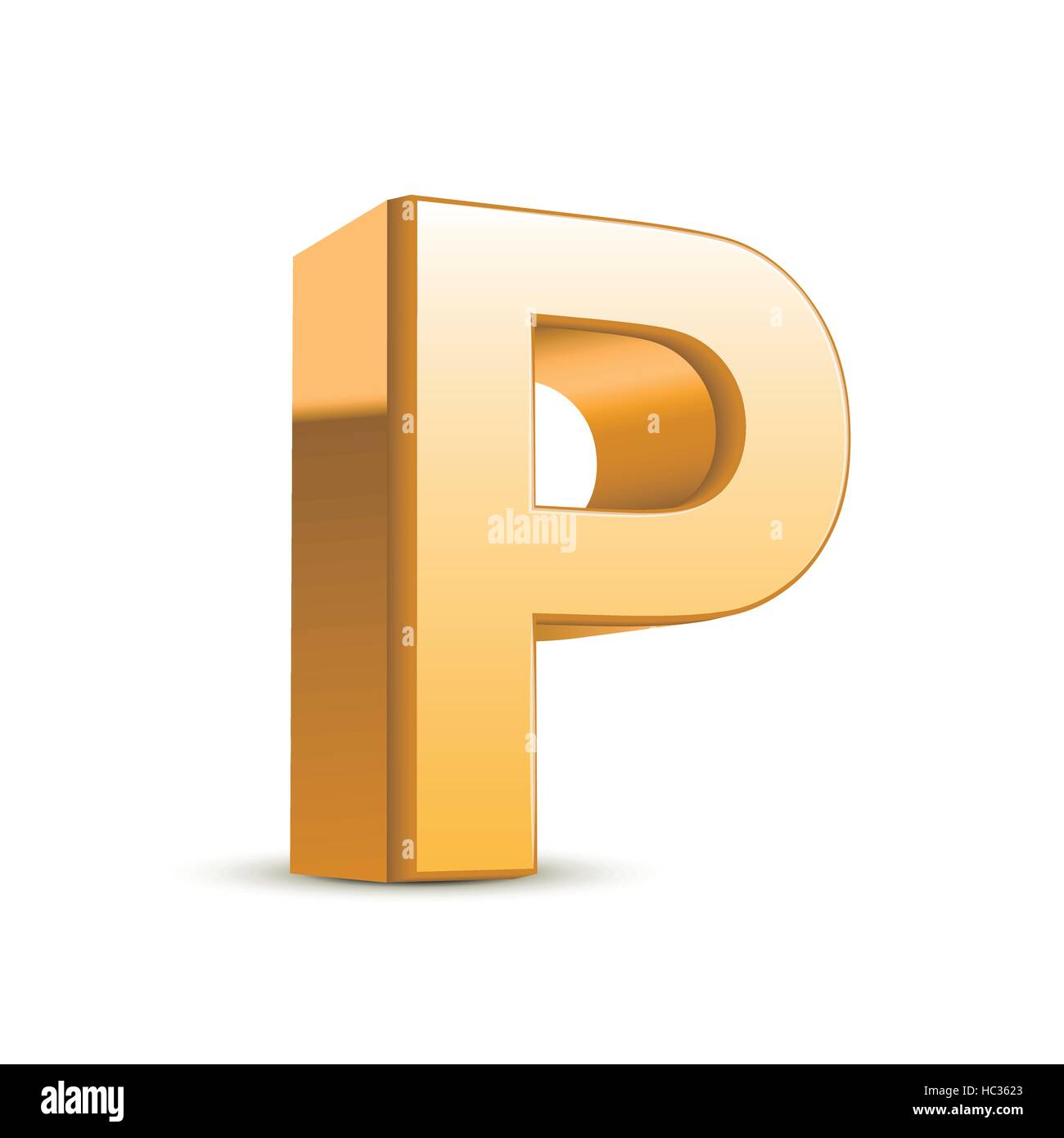 3d golden letter P isolated white background Stock Vector Image & Art ...