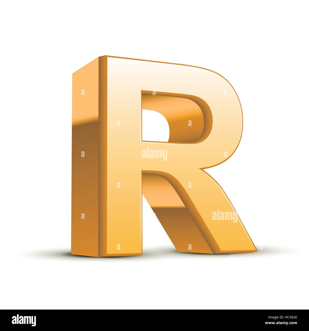 3d golden letter R isolated white background Stock Vector Image & Art ...