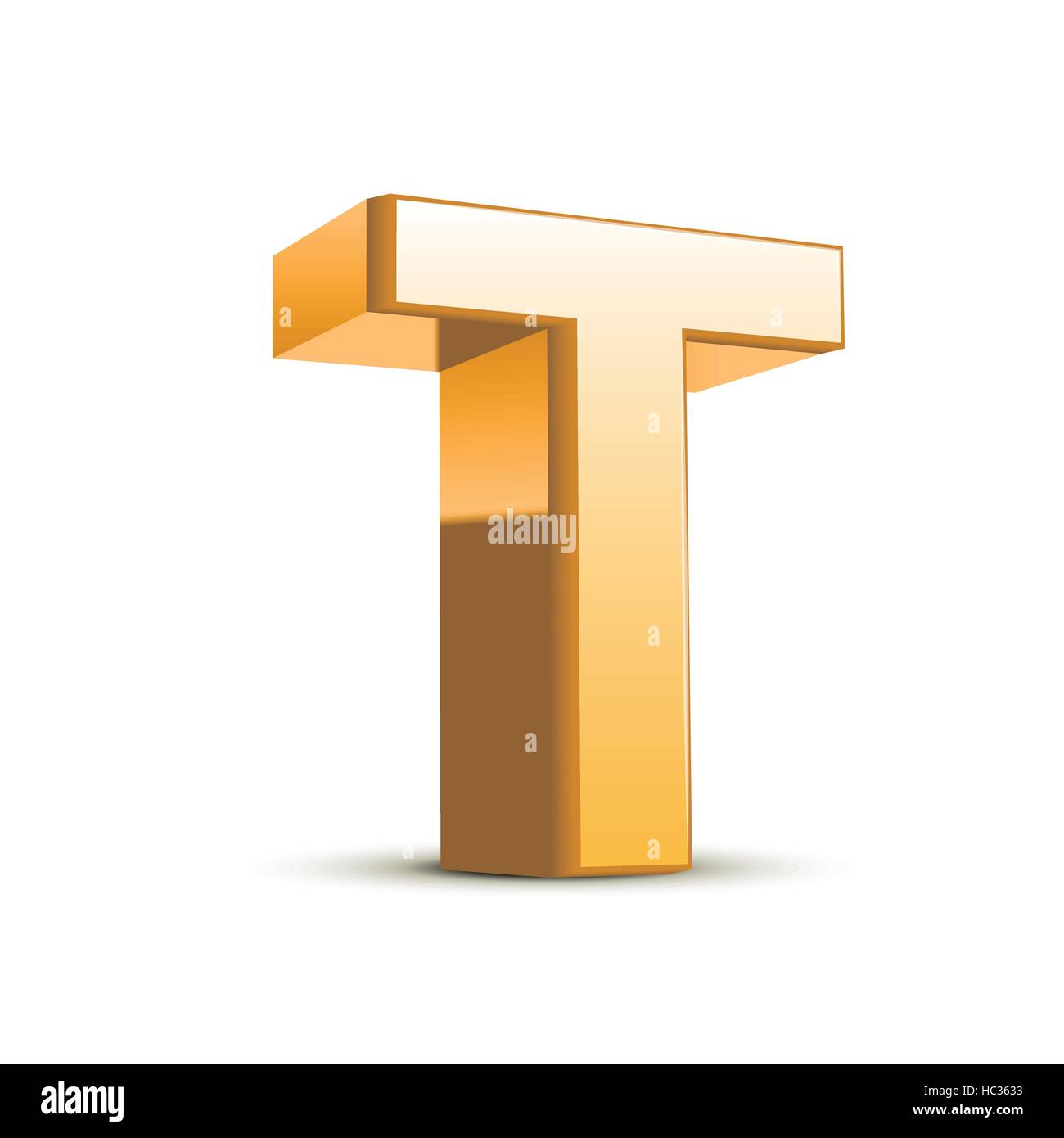 3d golden letter T isolated white background Stock Vector Image & Art ...