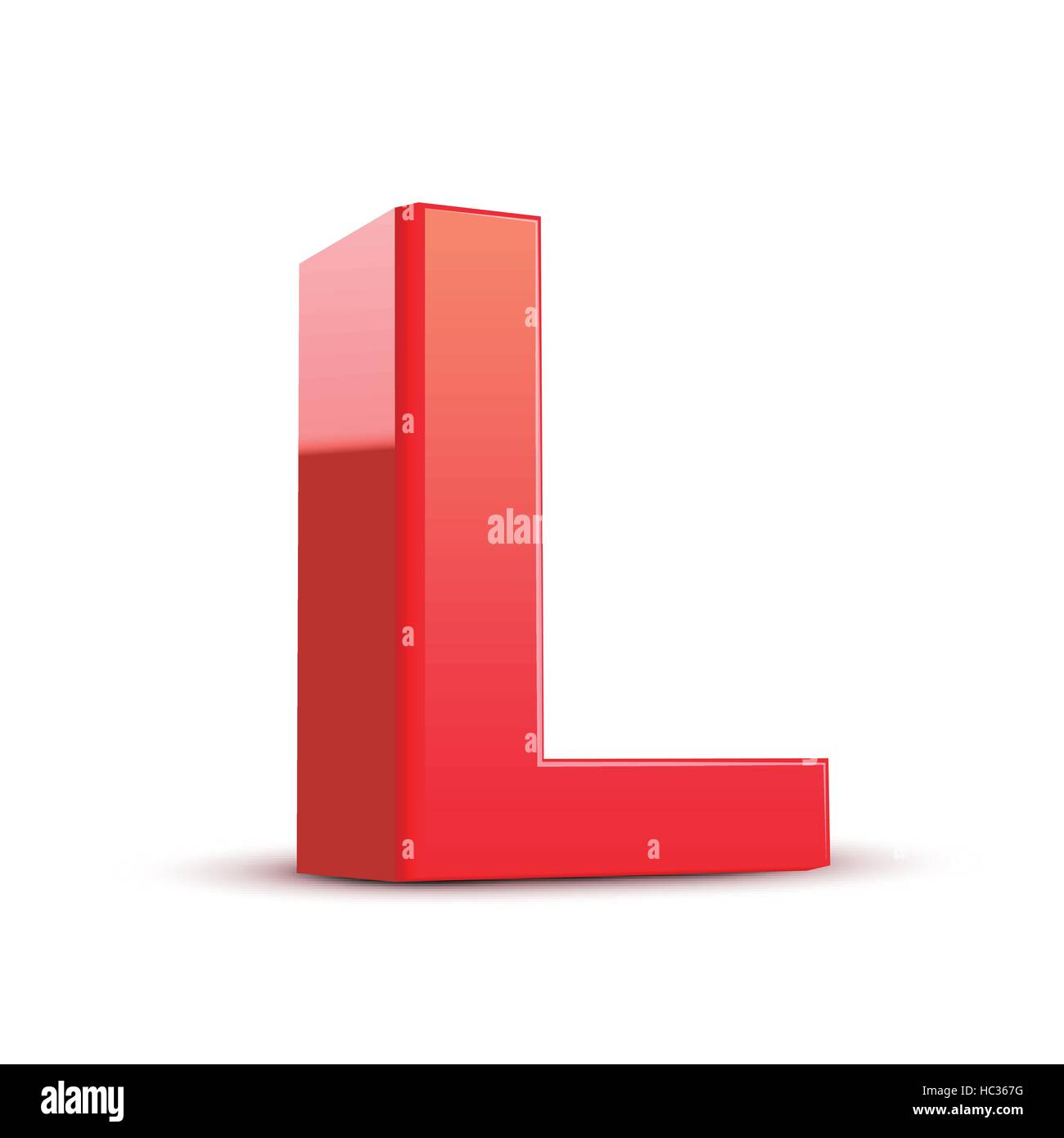 3d red letter L isolated white background Stock Vector Image & Art - Alamy
