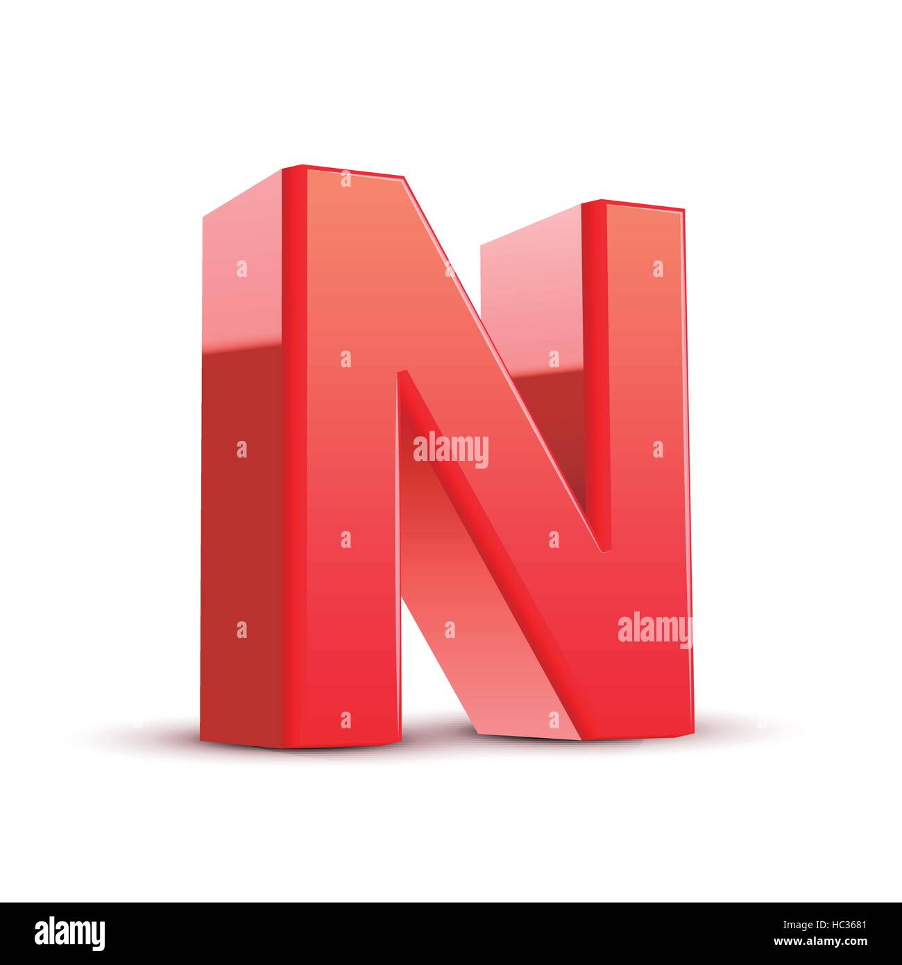 3d red letter N isolated white background Stock Vector Image & Art - Alamy