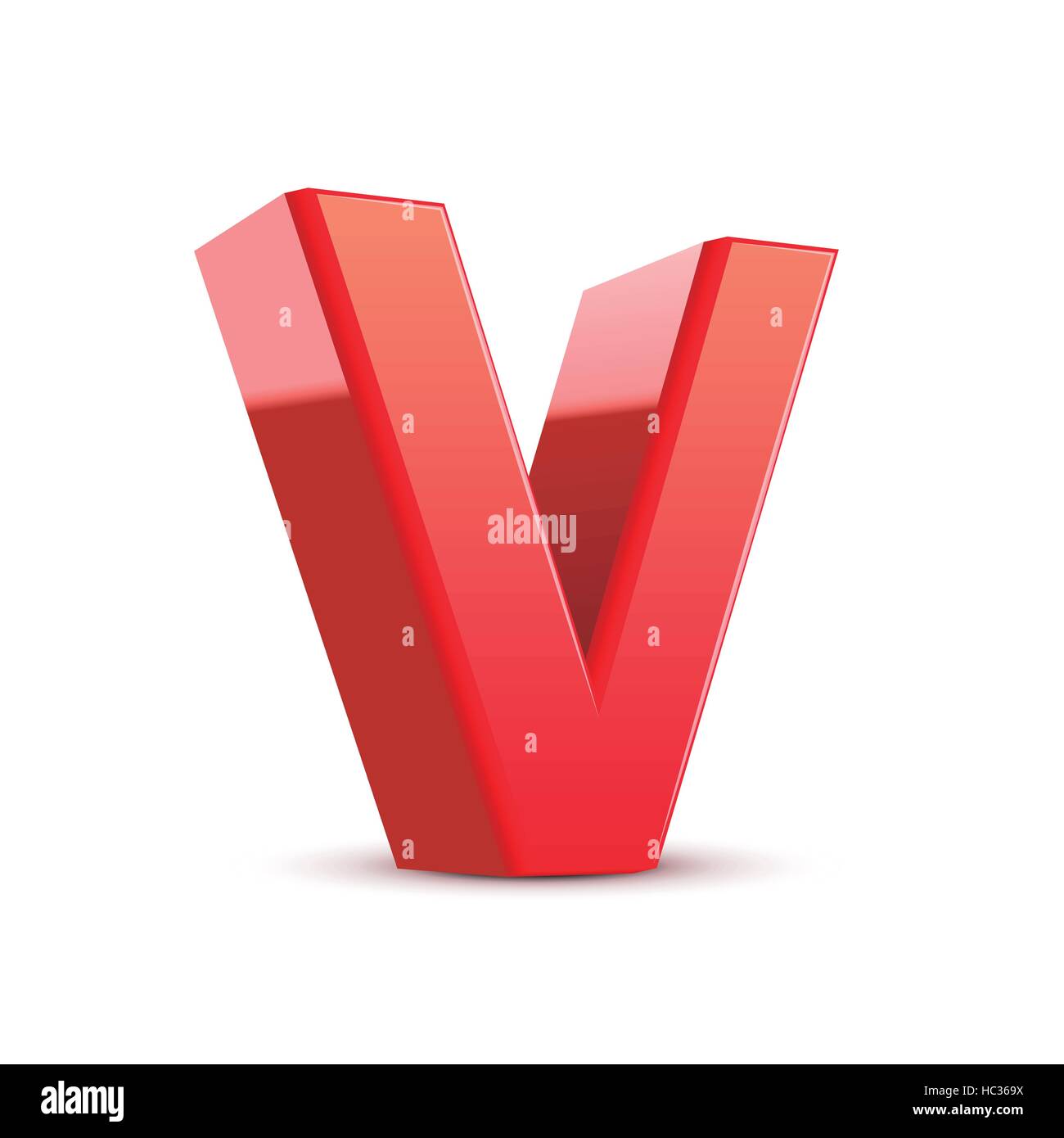 3d red letter V isolated white background Stock Vector Image & Art - Alamy