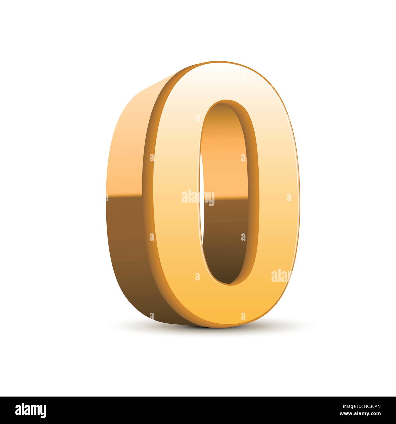 3d shiny golden number 0 on white background Stock Vector Image & Art ...