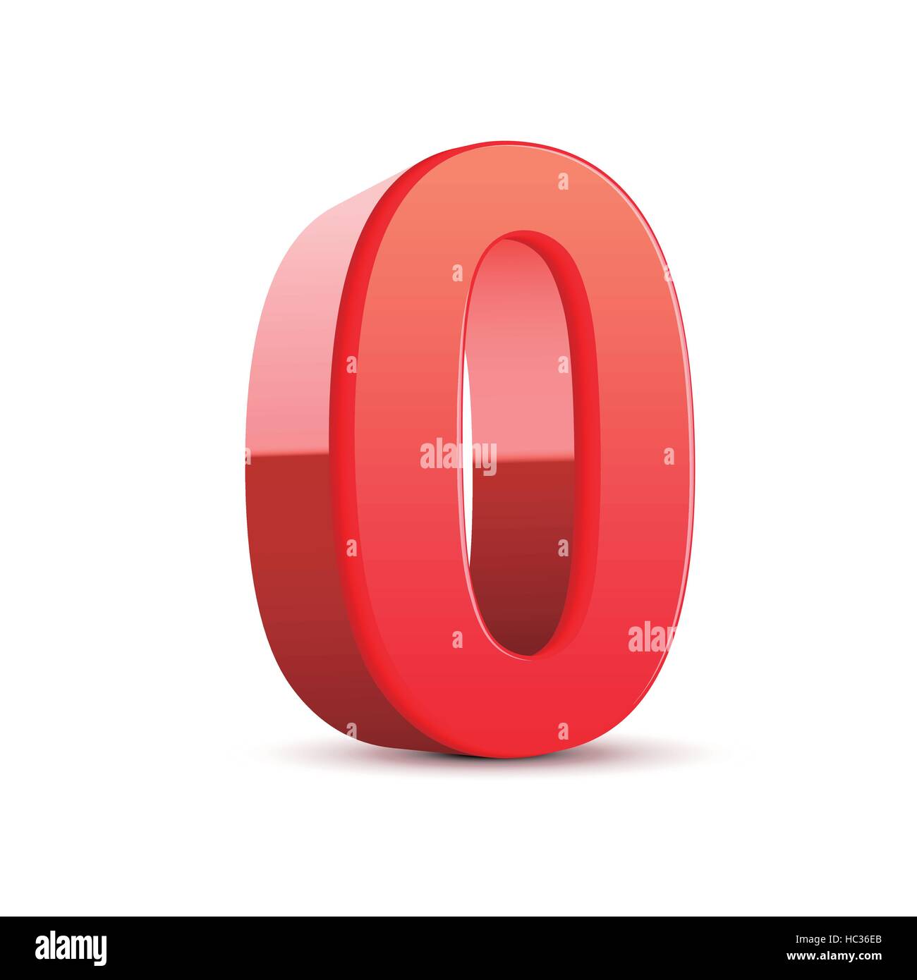 3d shiny red number 0 on white background Stock Vector Image & Art - Alamy