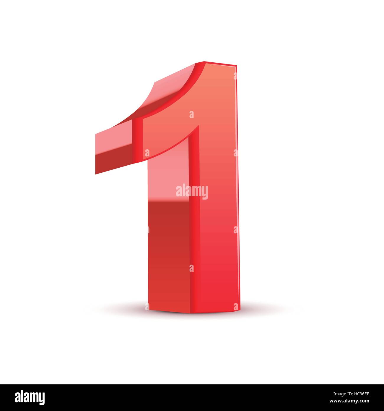 3d shiny red number 1 on white background Stock Vector Image & Art - Alamy