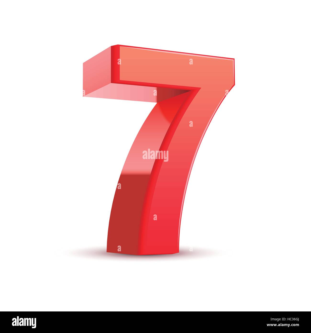 3d shiny red number 7 on white background Stock Vector Image & Art - Alamy