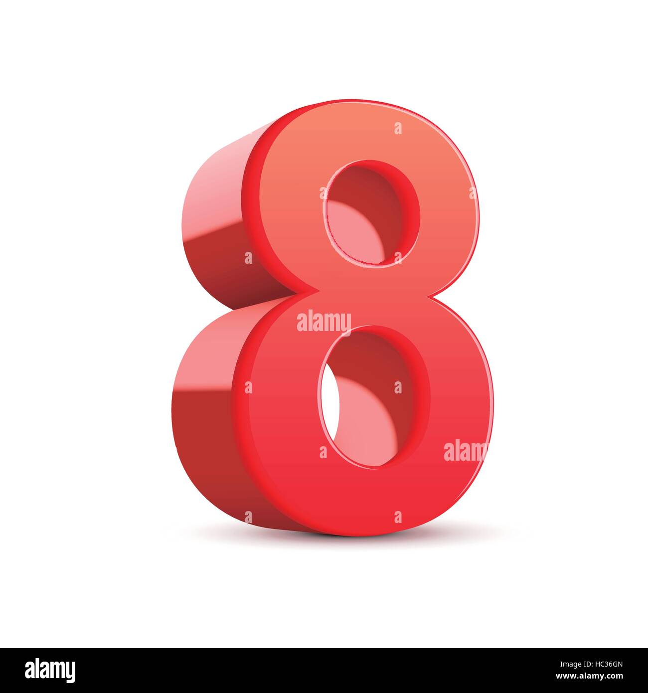 3d shiny red number 8 on white background Stock Vector Image & Art - Alamy