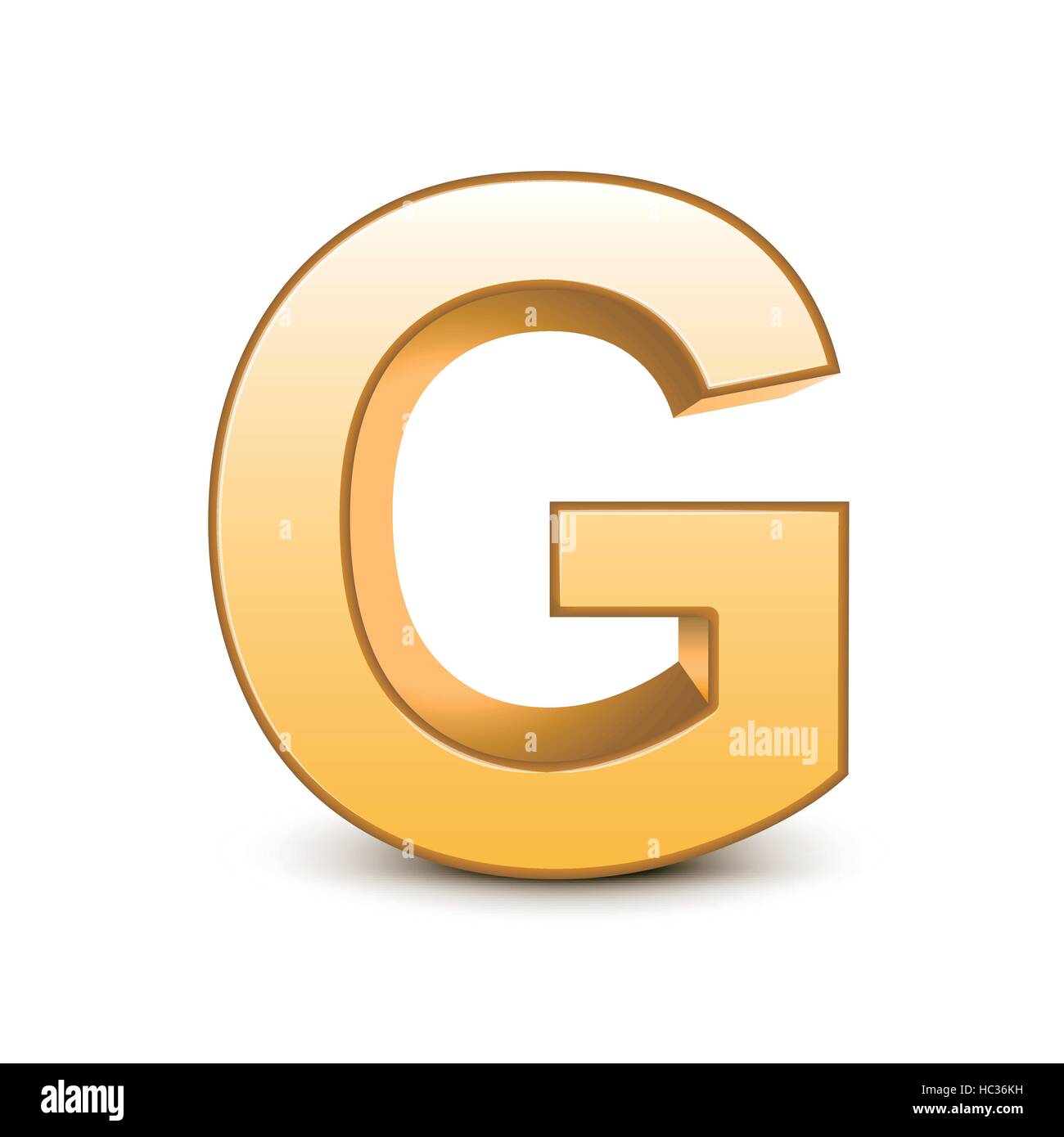 3d golden letter G isolated white background Stock Vector Image & Art ...