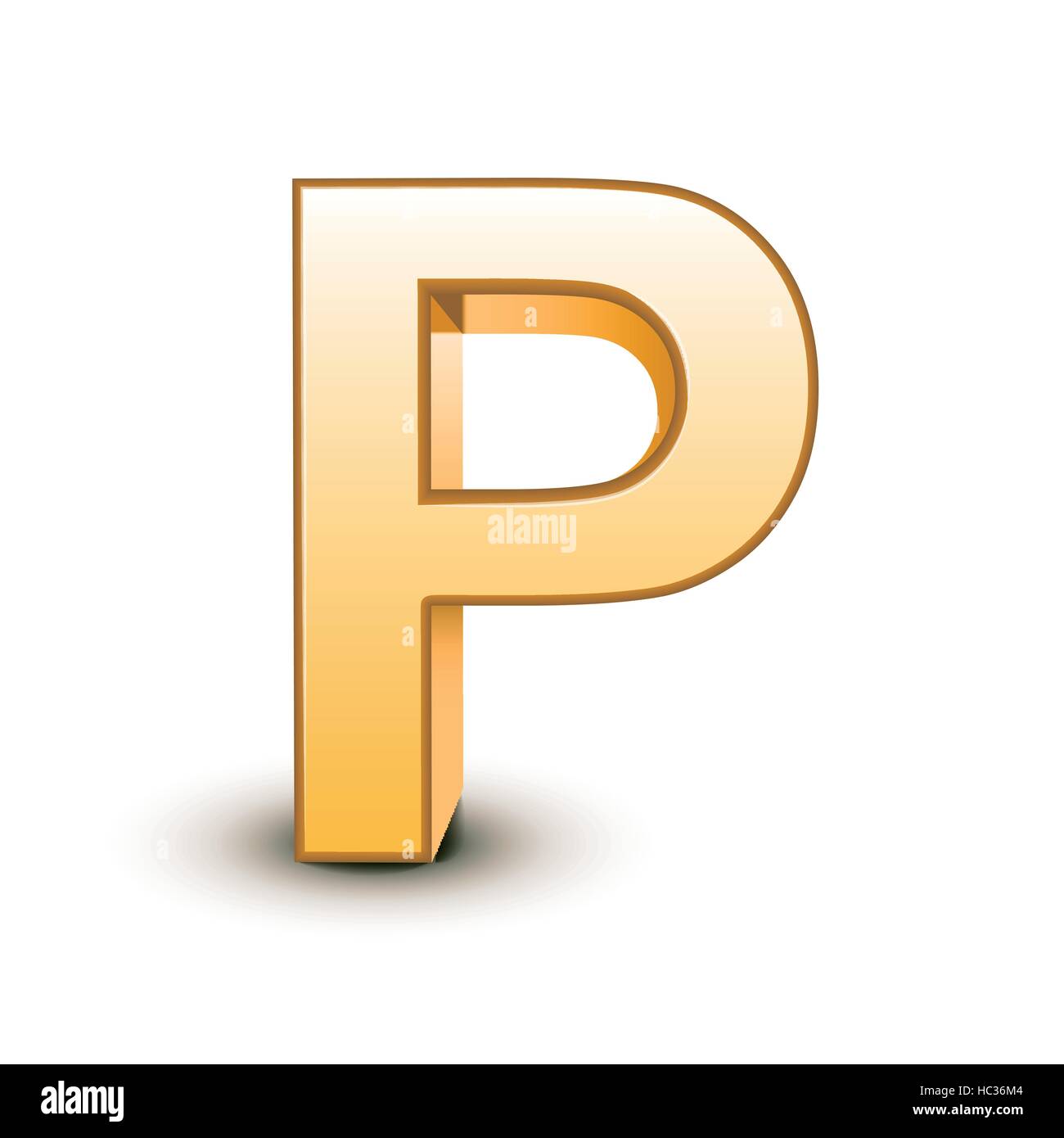 3d golden letter P isolated white background Stock Vector Image & Art ...