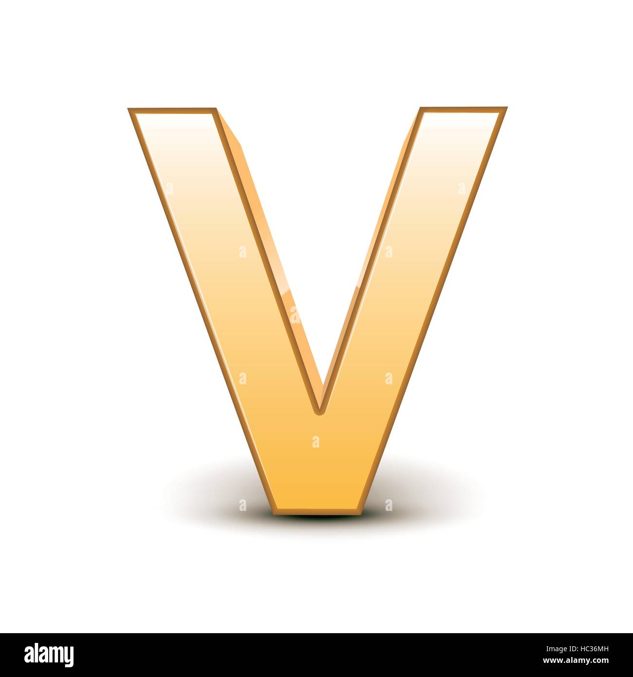 3d golden letter V isolated white background Stock Vector Image & Art ...