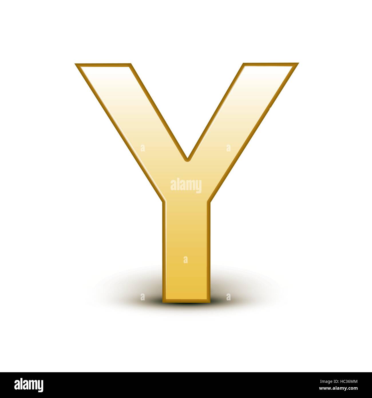 3d golden letter Y isolated white background Stock Vector Image & Art ...