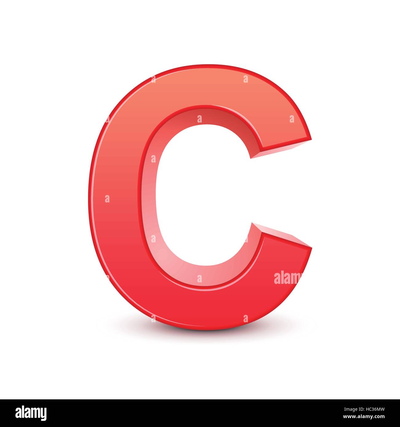 3d red letter C isolated white background Stock Vector Image & Art - Alamy