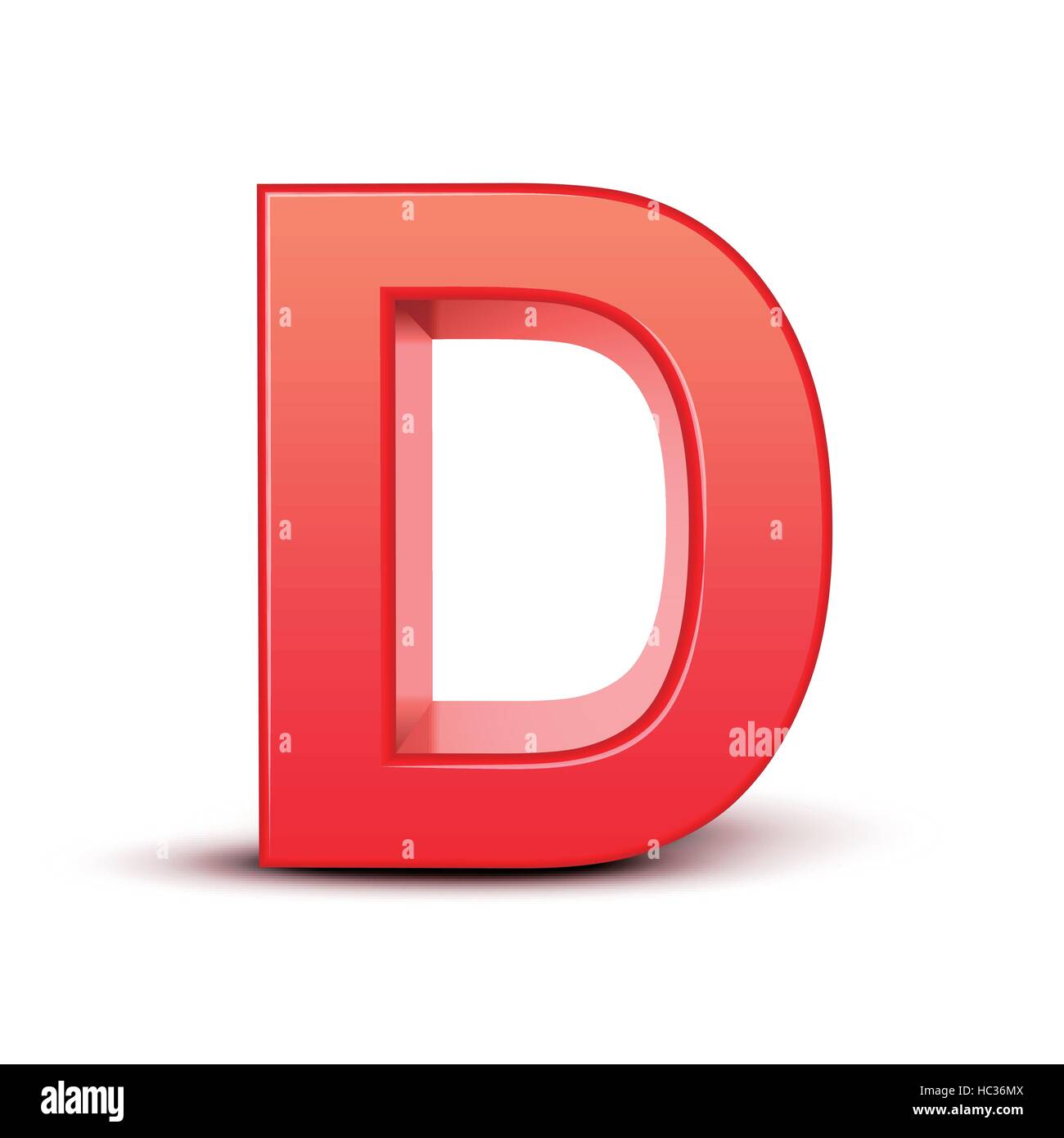 3d red letter D isolated white background Stock Vector Image & Art - Alamy