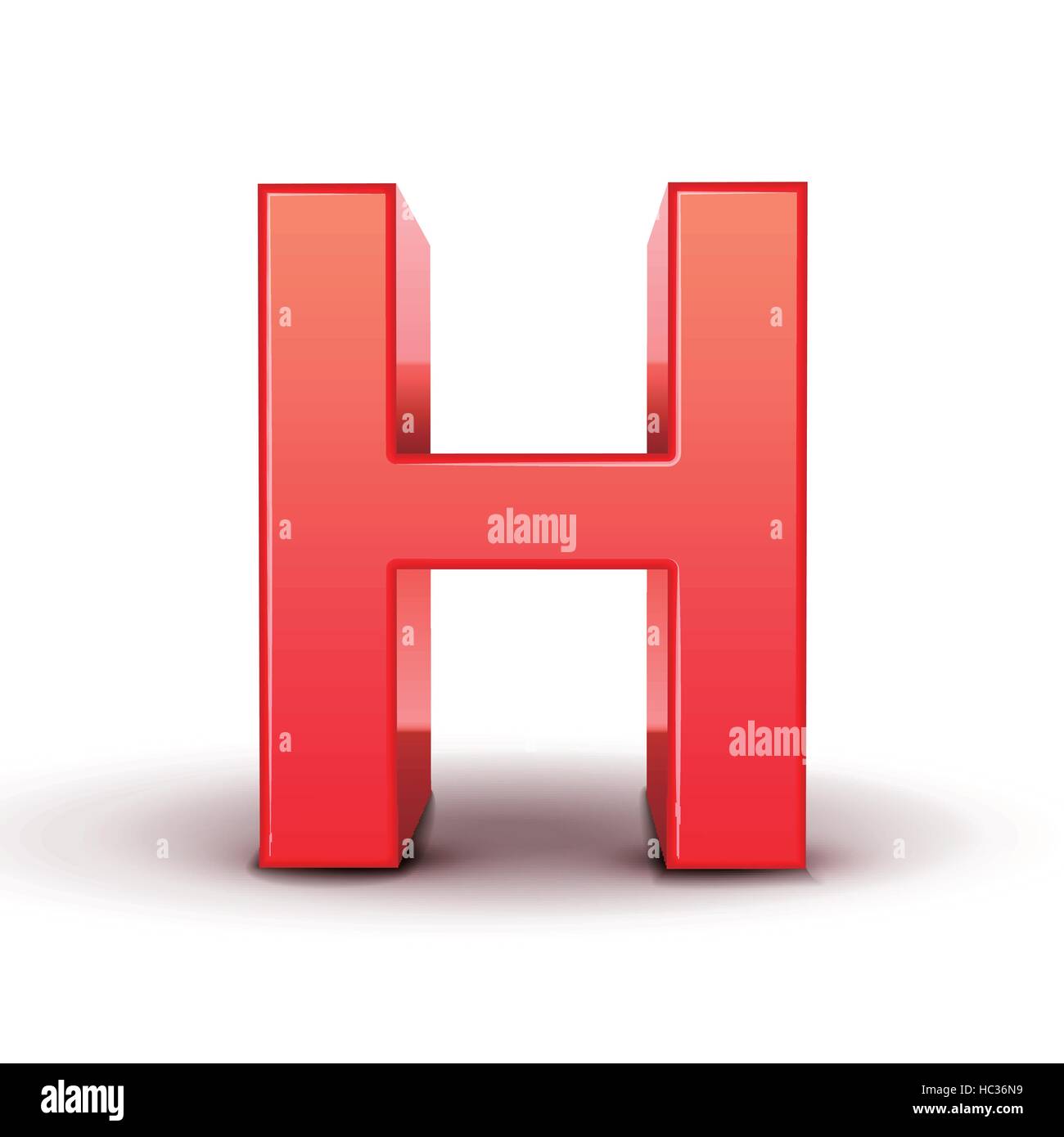3d red letter H isolated white background Stock Vector Image & Art - Alamy
